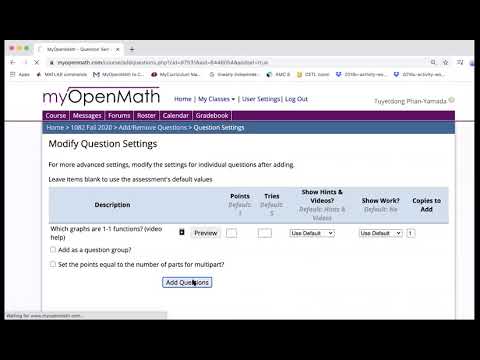 How to Create an Assessment on MyOpenMath - YouTube
