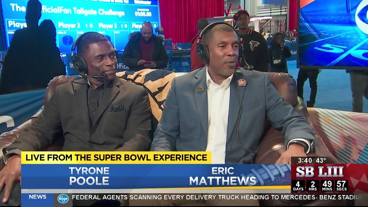 Tyrone Poole, Eric Matthews at Super Bowl Experience - YouTube