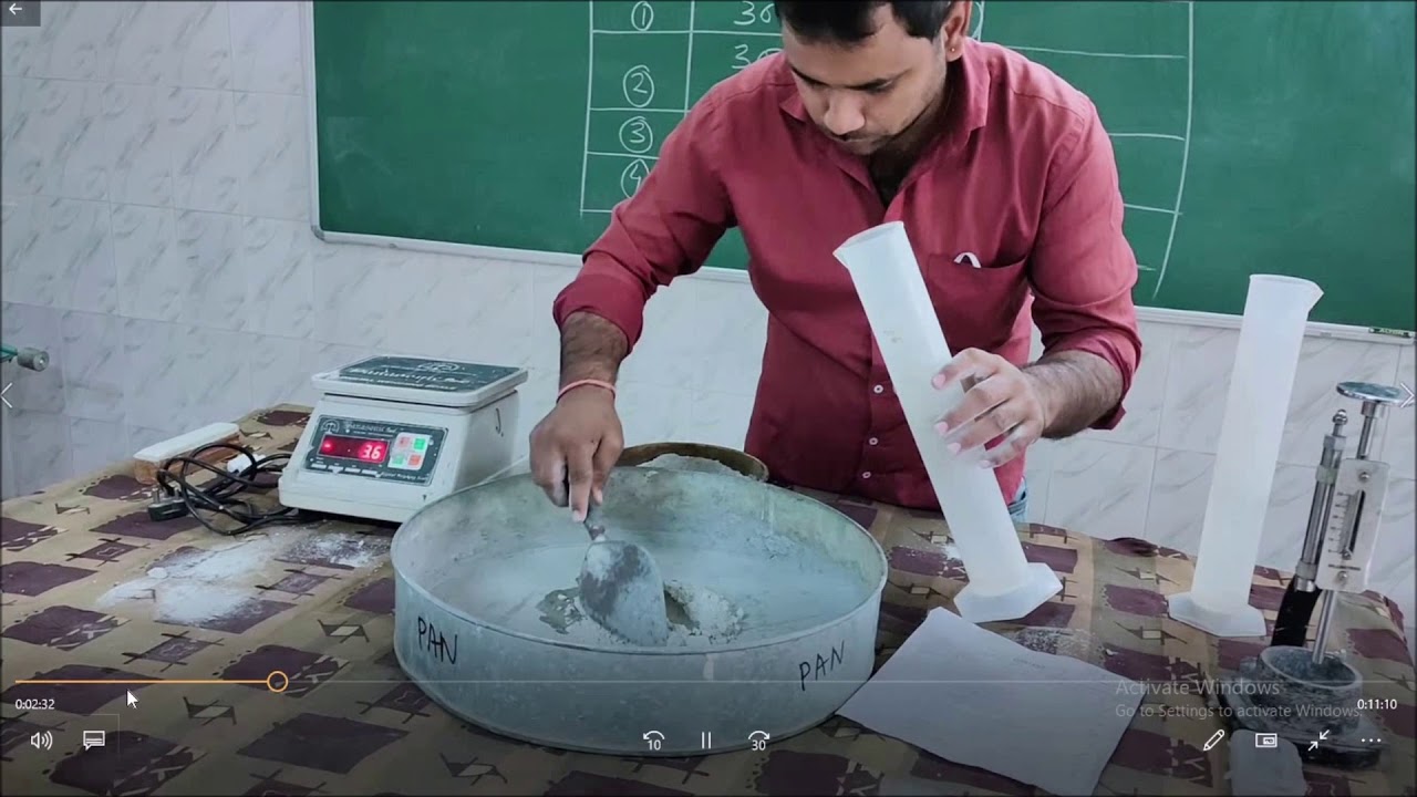 NORMAL CONSISTENCY TEST OF CEMENT/3rd sem/diploma/civil engg/exp no 06 ...