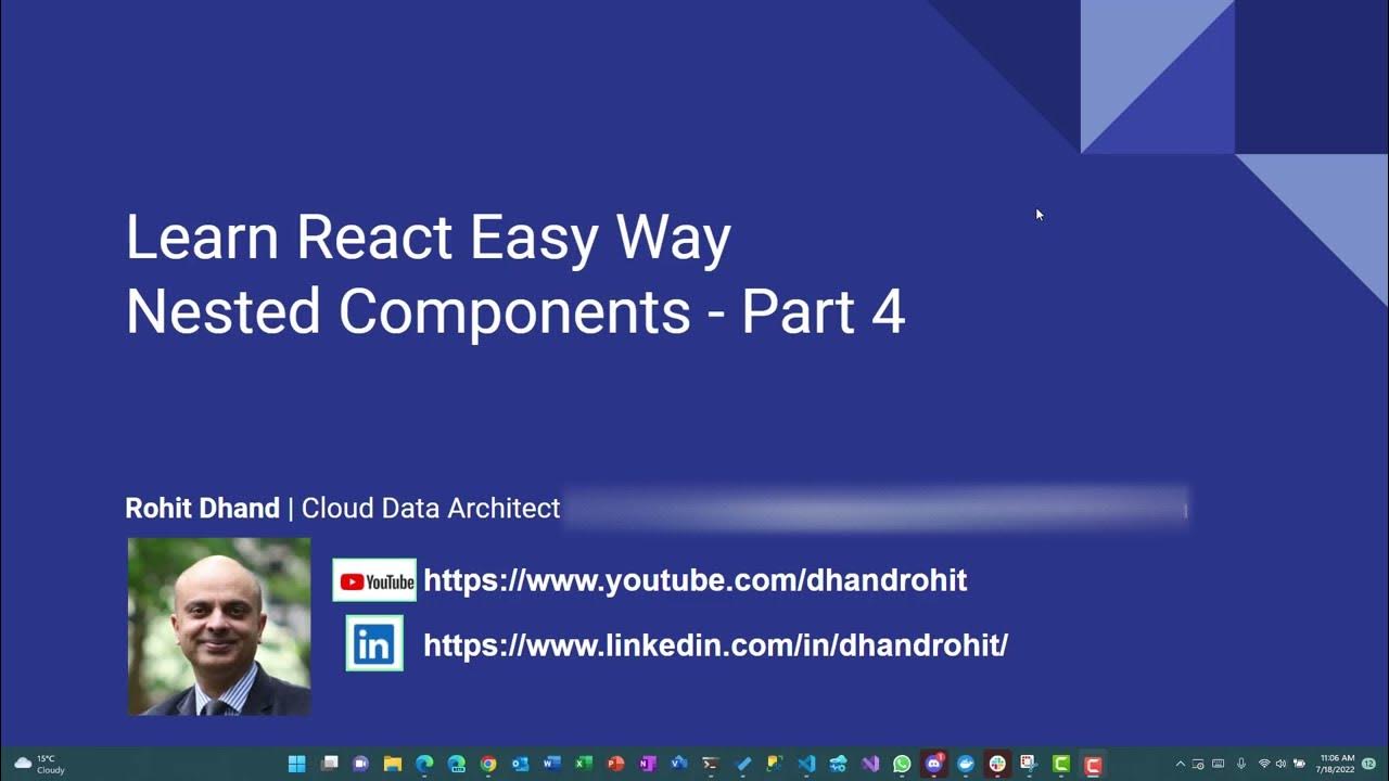 Learn React Easy Way | Nested Components with Props - Part 4 - YouTube