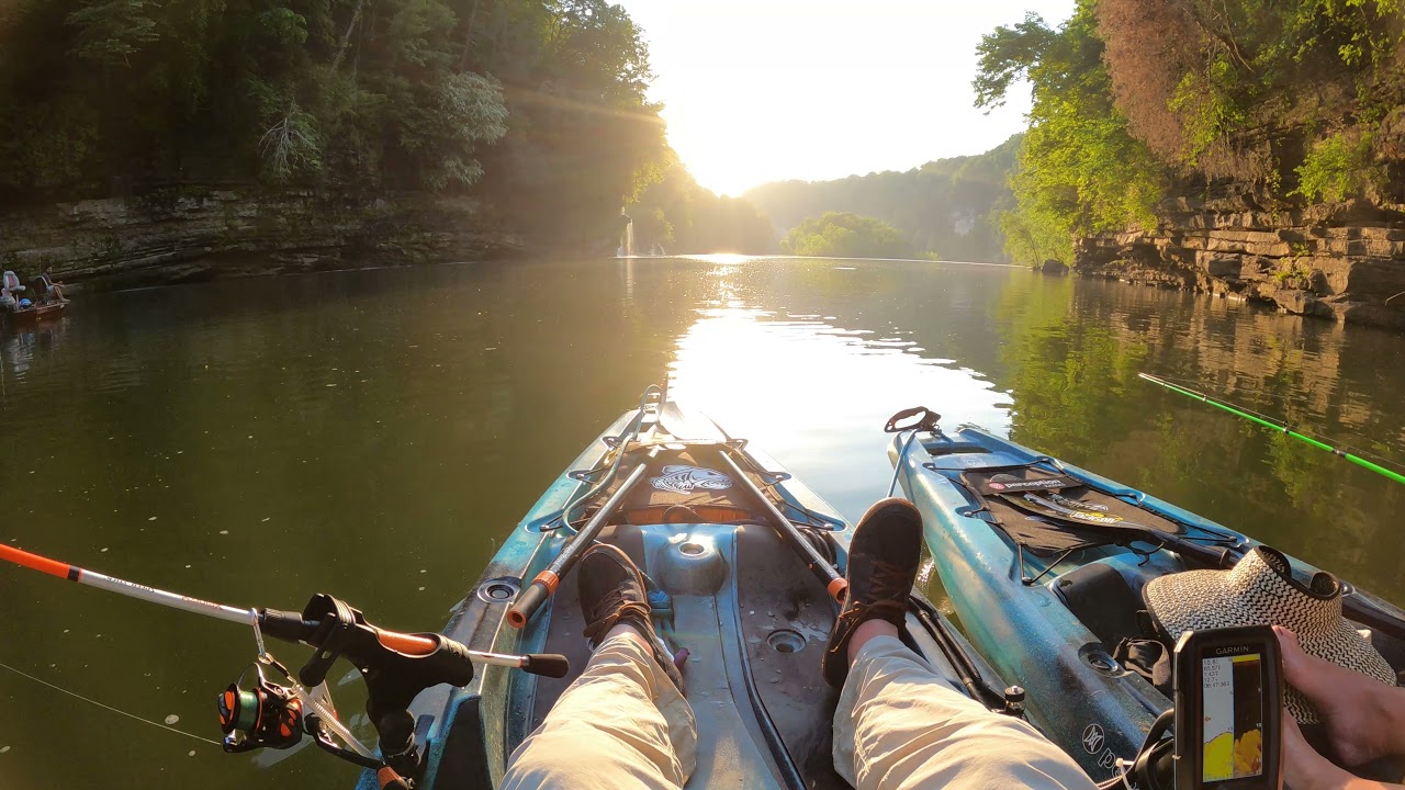 Kayak fishing in the Blue Hole at Rock Island State Park Tennessee ...