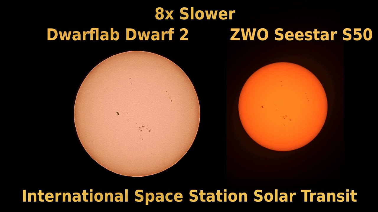 ISS Solar Transit - Dwarf 2 vs SeestarS50 HD - YouTube