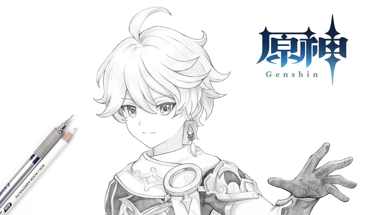 如何畫空 | 原神 | 空 | How to draw Aether | Genshin Impact | drawing tutorial ...