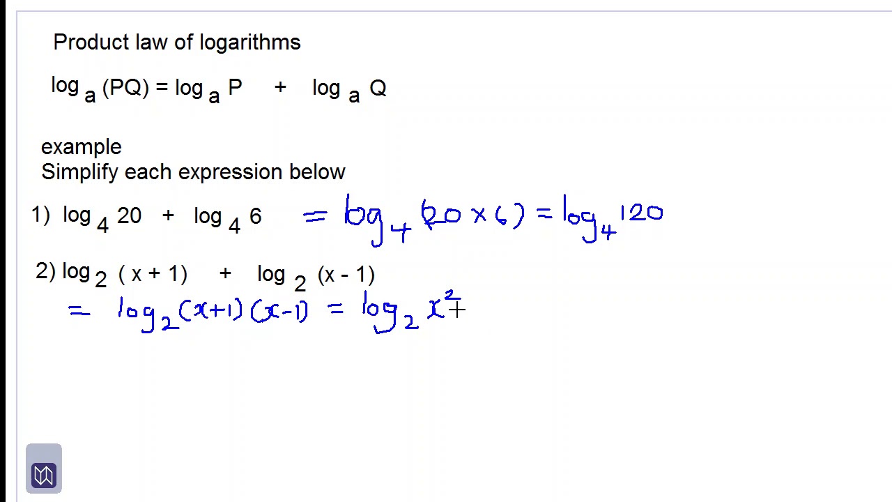 product law of logarithms - YouTube