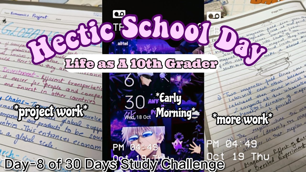 (Day-8) Hectic School Day 📚 | Life as a 10th Grader 📓| Class 10 Study ...