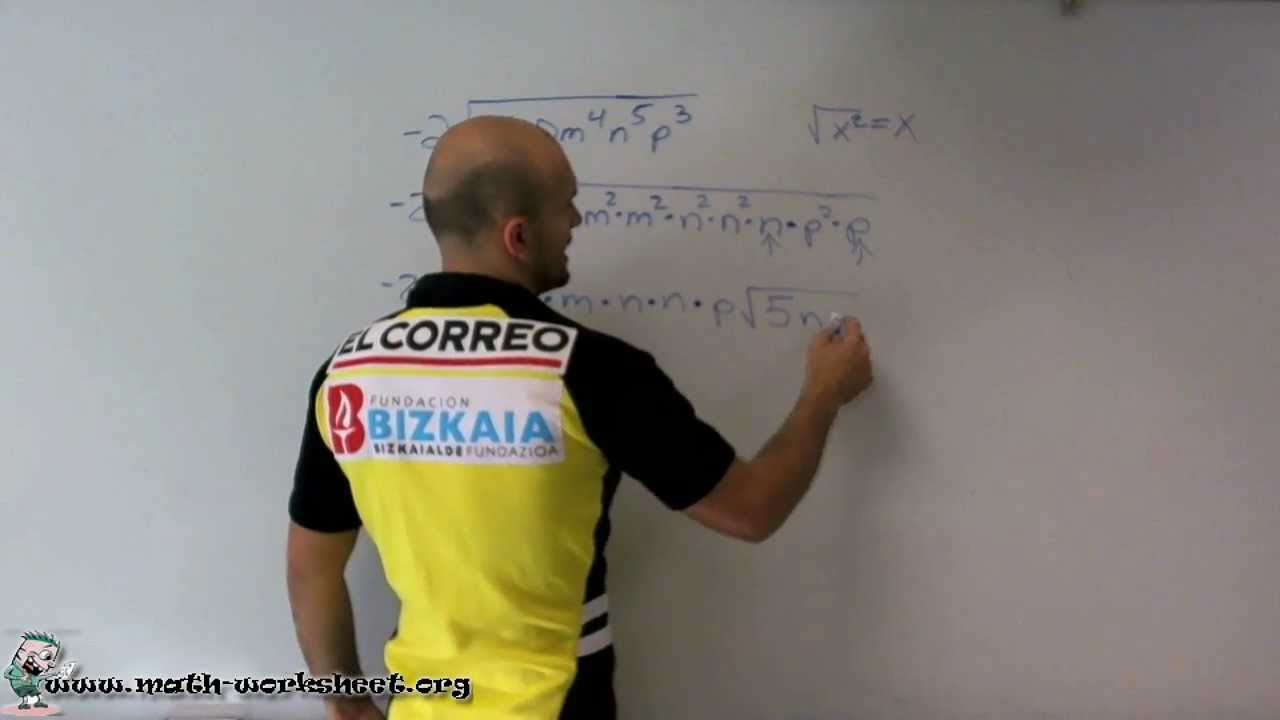 Algebra - Radical Expressions - Simplifying single radicals - Hard ...