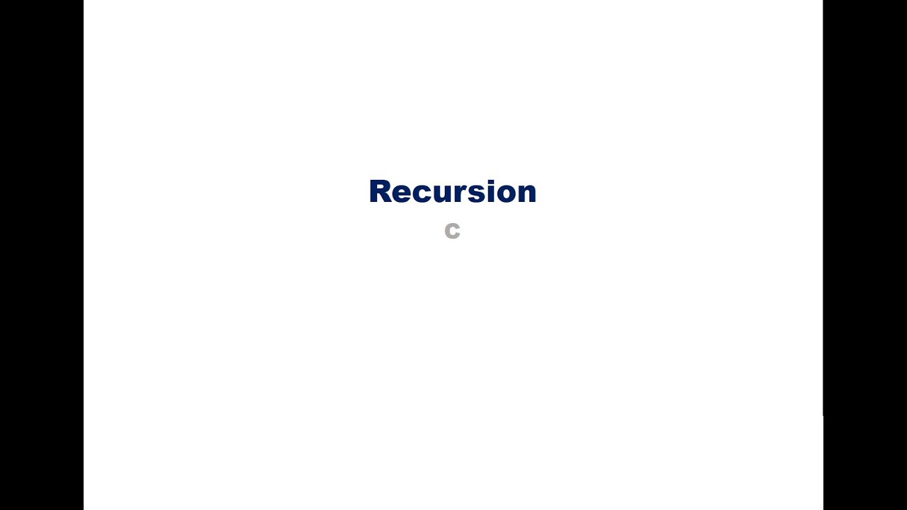 Recursion Ktu S2 Est 102 Programming In C Youtube