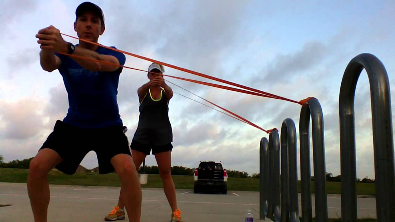 Band Side Squat with Arm Close or Extended - Three Point Fitness - YouTube