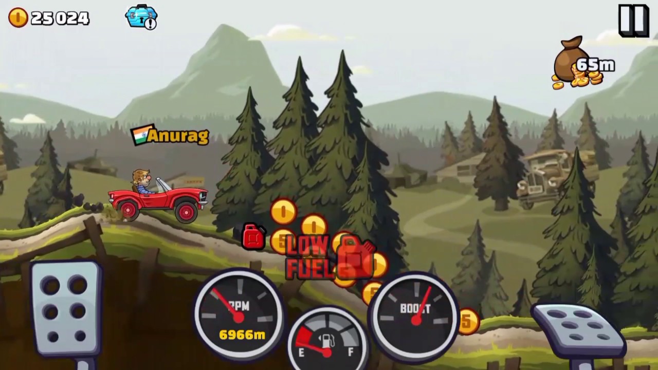 Hill Climb Racing 2 : Forest Map 7696 m : Sports Car - YouTube
