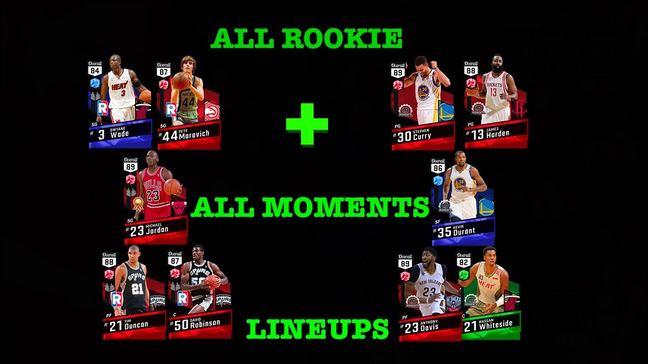 NBA 2K17 MY TEAM ALL-ROOKIE + ALL MOMENTS LINEUP - YouTube