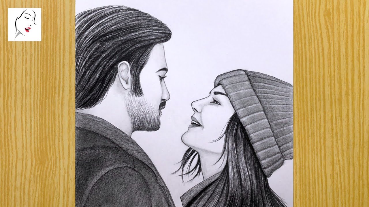 How to draw a Couple in Loving | propose drawing | Romantic propose ...