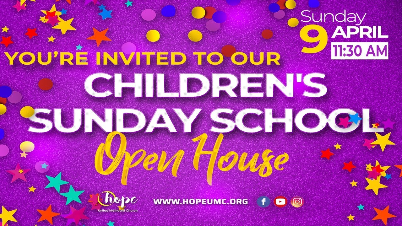 Hope UMC Children's Sunday School Open House - YouTube
