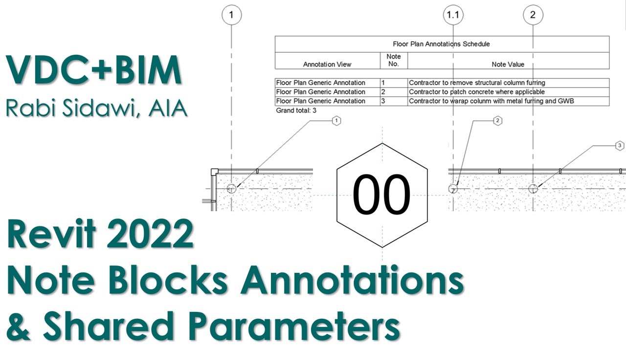 Revit 2022 Note Blocks Annotations & Shared Parameters 4K - YouTube