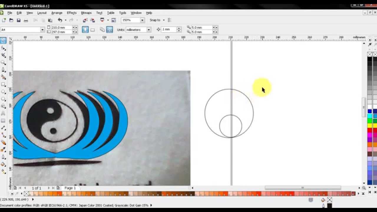 สอนสร้างโลโก้ใน CorelDraw X5 Logo Draft Tutorial - YouTube