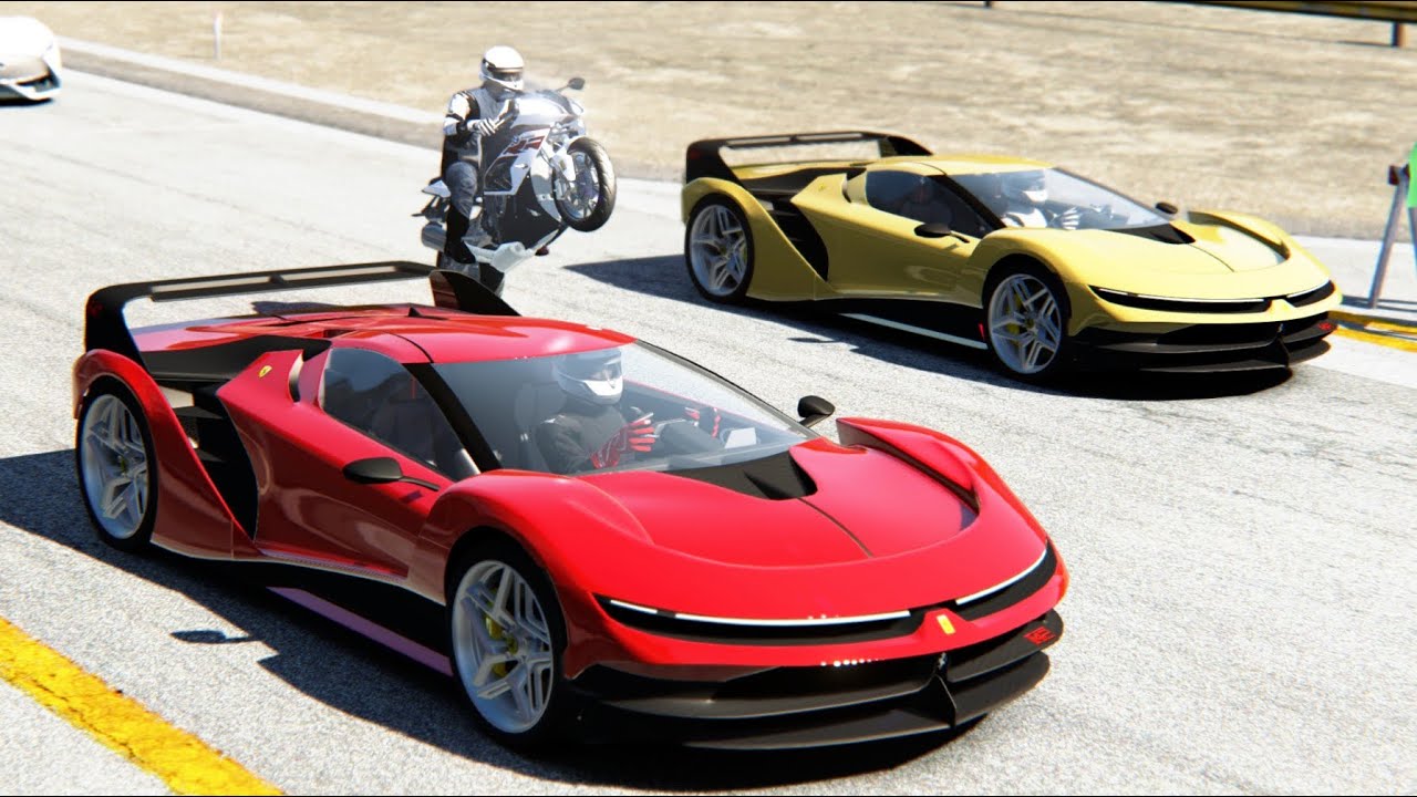 BMW S1000RR vs Ferrari F42 Concept vs Ferrari SF90 Speciale R at Old ...