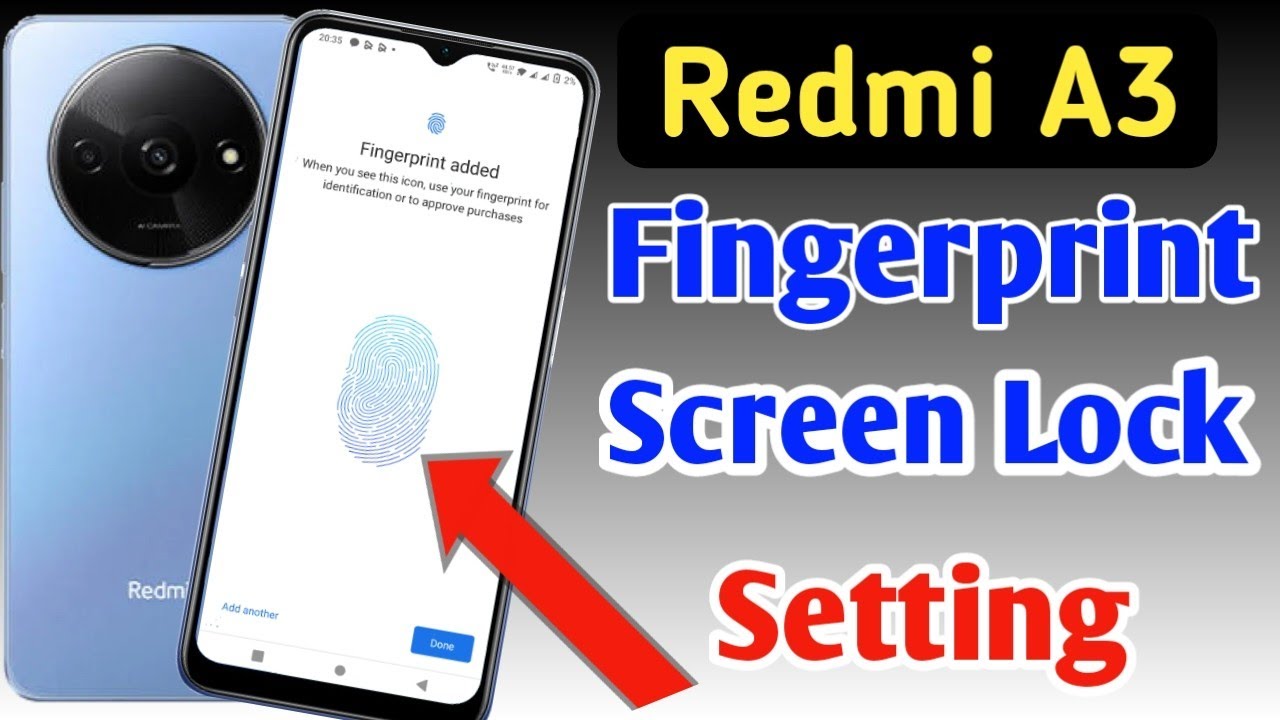 Redmi a3 fingerprint screen lock | fingerprint lock setting in Redmi a3 ...