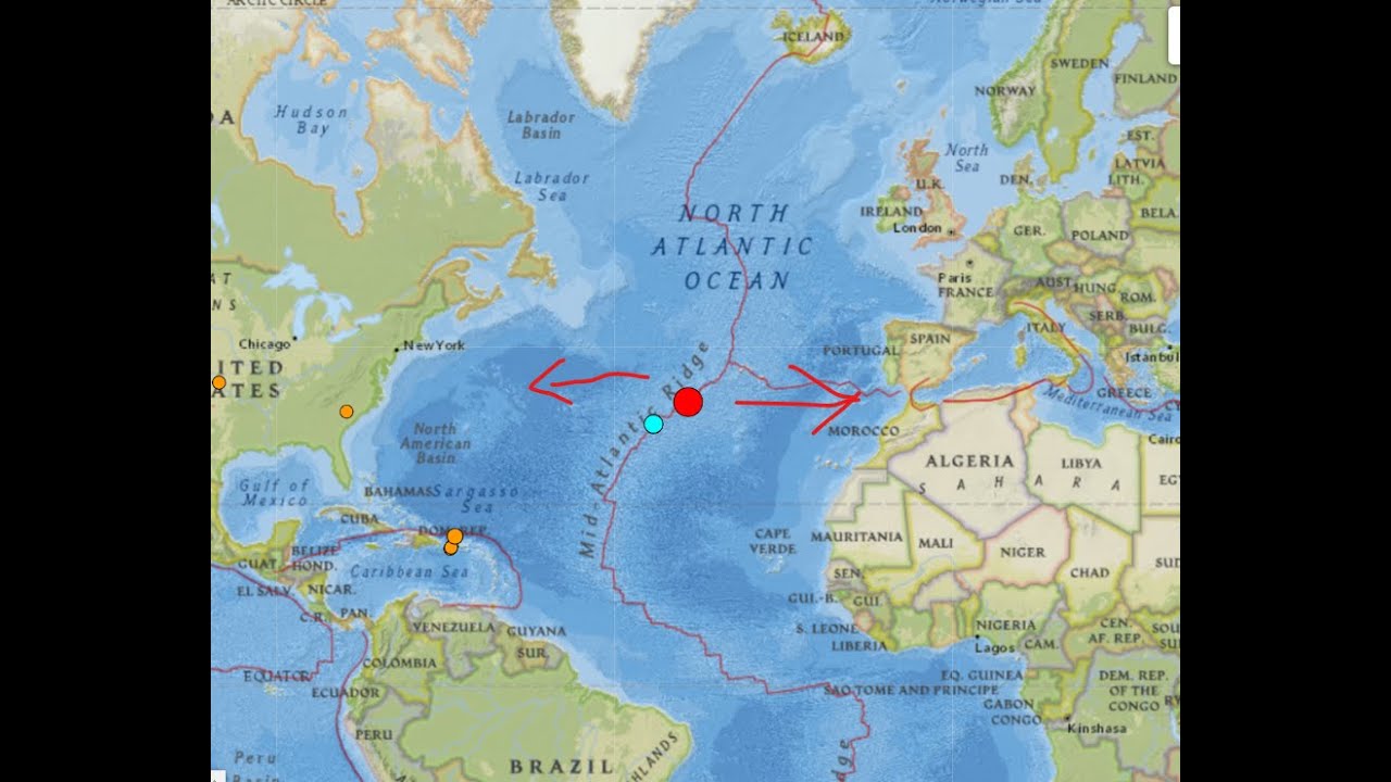 6.0 Earthquake Mid Atlantic Ridge.. Monday night 1/3/2022 - YouTube
