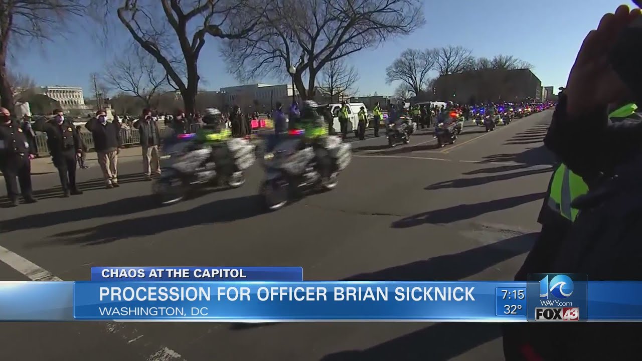 Procession held for fallen Capitol officer Brian Sicknick - YouTube