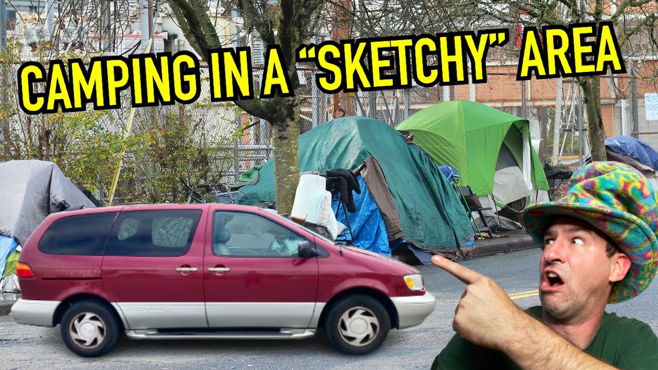I Camped in a SKETCHY Area of Portland - YouTube