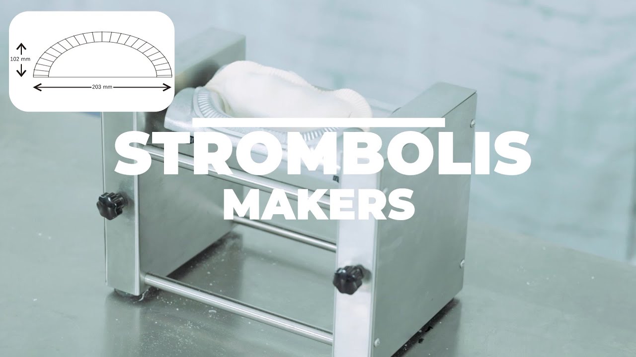 DEM-A15 Tabletop Dumpling Strombolis Maker Turnover Machine - YouTube