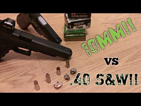 10mm vs .40 cal! Battle of the self defense rounds. - YouTube