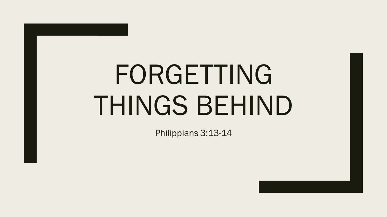 Forgetting Things Behind - December 27, 2015 - YouTube