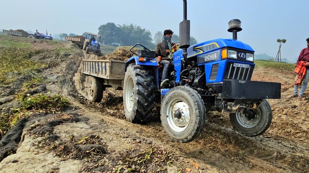 New Eichar 551 Tractor Fully Loading Stunt And Swaraj 744 Xt Tractor ...