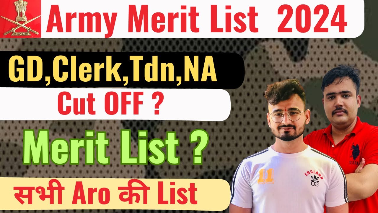 Agniveer Army Merit List 2024 || Final Cut Off List || Army Final ...