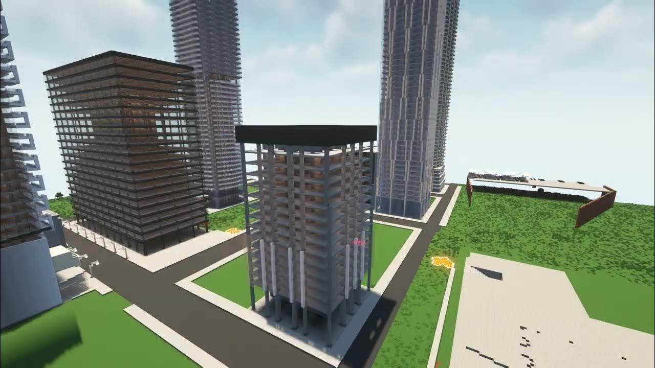 Minecraft Realistic Skyscraper Timelapse - YouTube