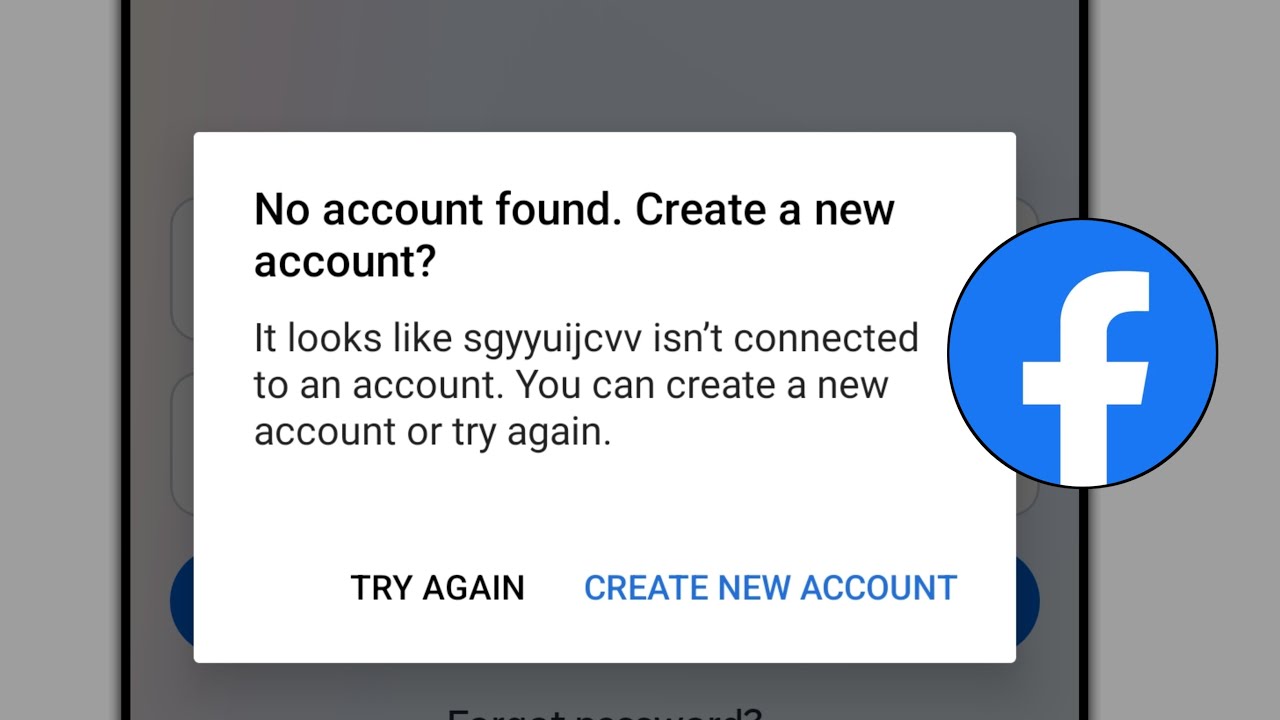 No account found Create a new account on facebook | How to fix No ...