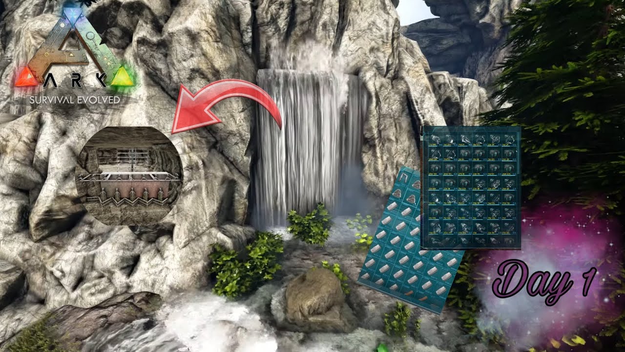 climbing and raiding a hidden cave ARK pc [DAY 1] #arkpvp # ...