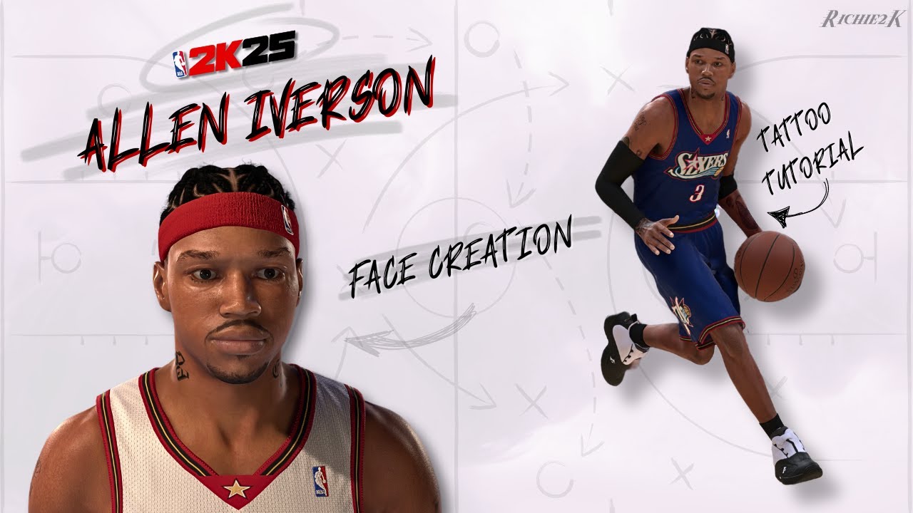 Allen Iverson Face Creation NBA 2K25 - YouTube