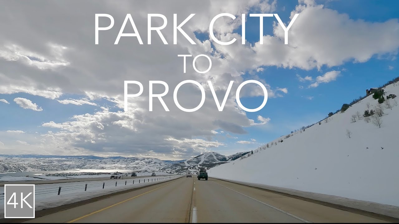Park City to Provo Utah Scenic Drive 4K - Snowcapped Winter Wonderland ...