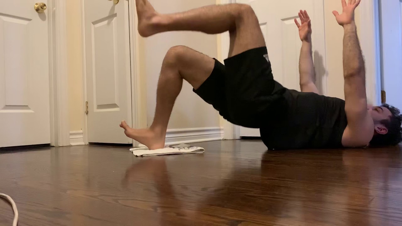 Towel SL Eccentric Only Hamstring Curl - YouTube