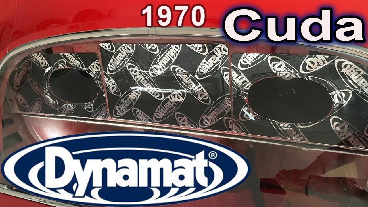 Dynamat Xtreme install on 1970 Cuda package tray! - YouTube