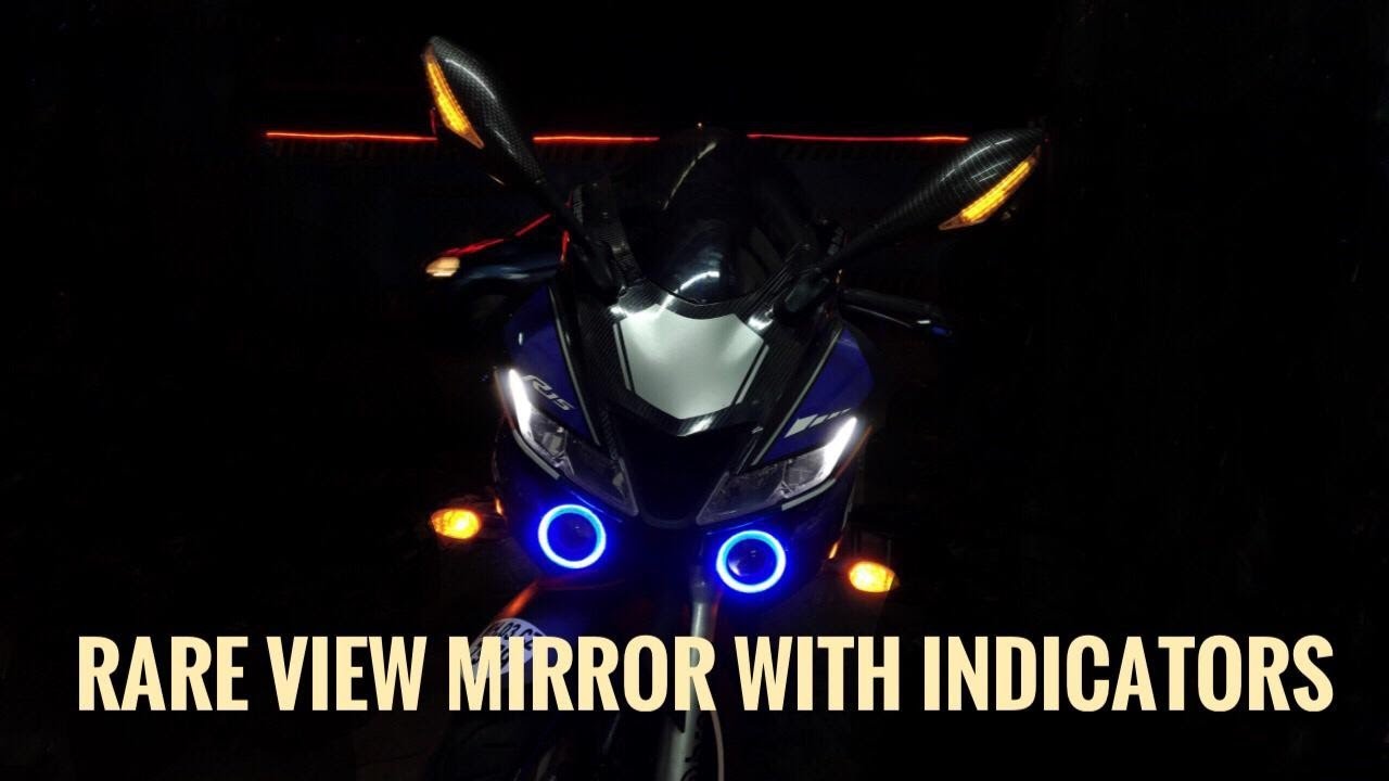 Custom rear view mirrors with indicators for R15 V3 || Installation ...