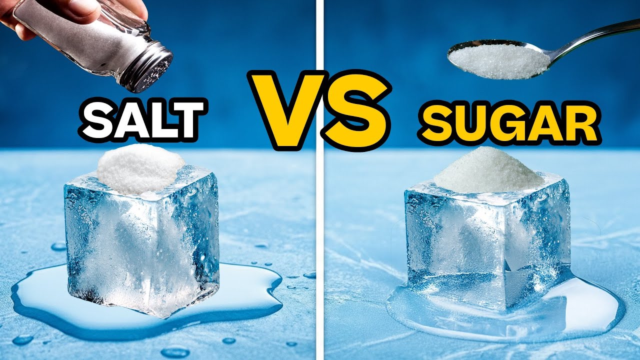 The Science Behind Salt Melting Ice | Salt vs Sugar Test - YouTube