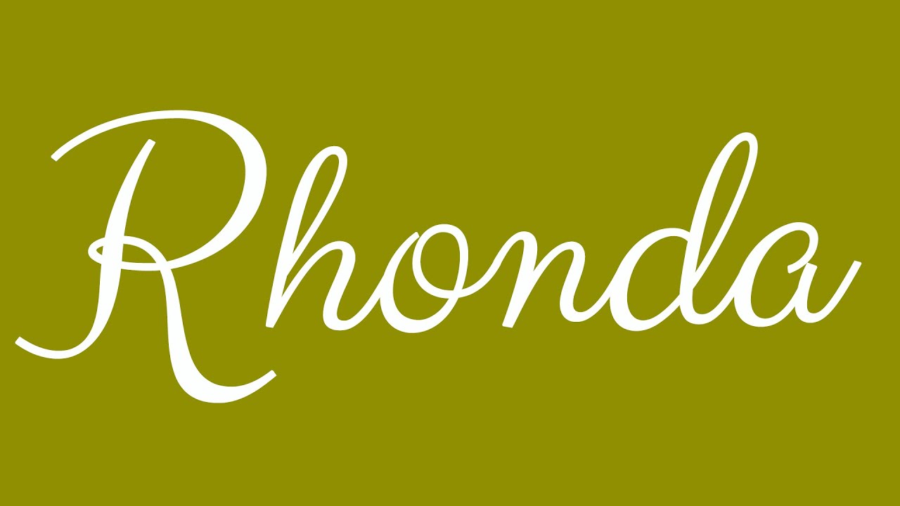 Learn how to Sign the Name Rhonda Stylishly in Cursive Writing - YouTube