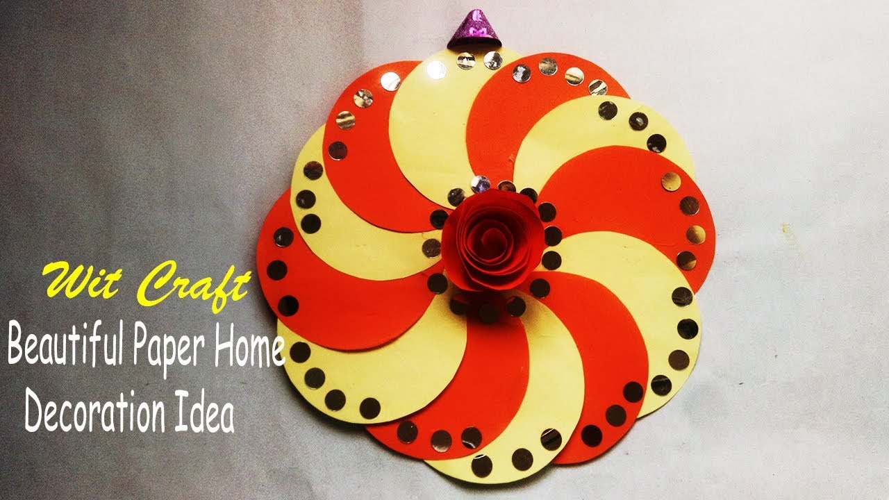DIY!!! WALL HANGING COLOUR PAPER | HOME DECORATION | WIT CRAFT - YouTube
