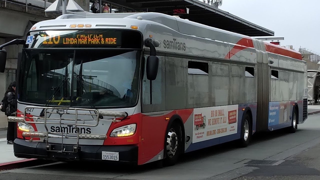 SamTrans 2019 New Flyer XD60 #827 on Route 110 - Full Route Southbound ...
