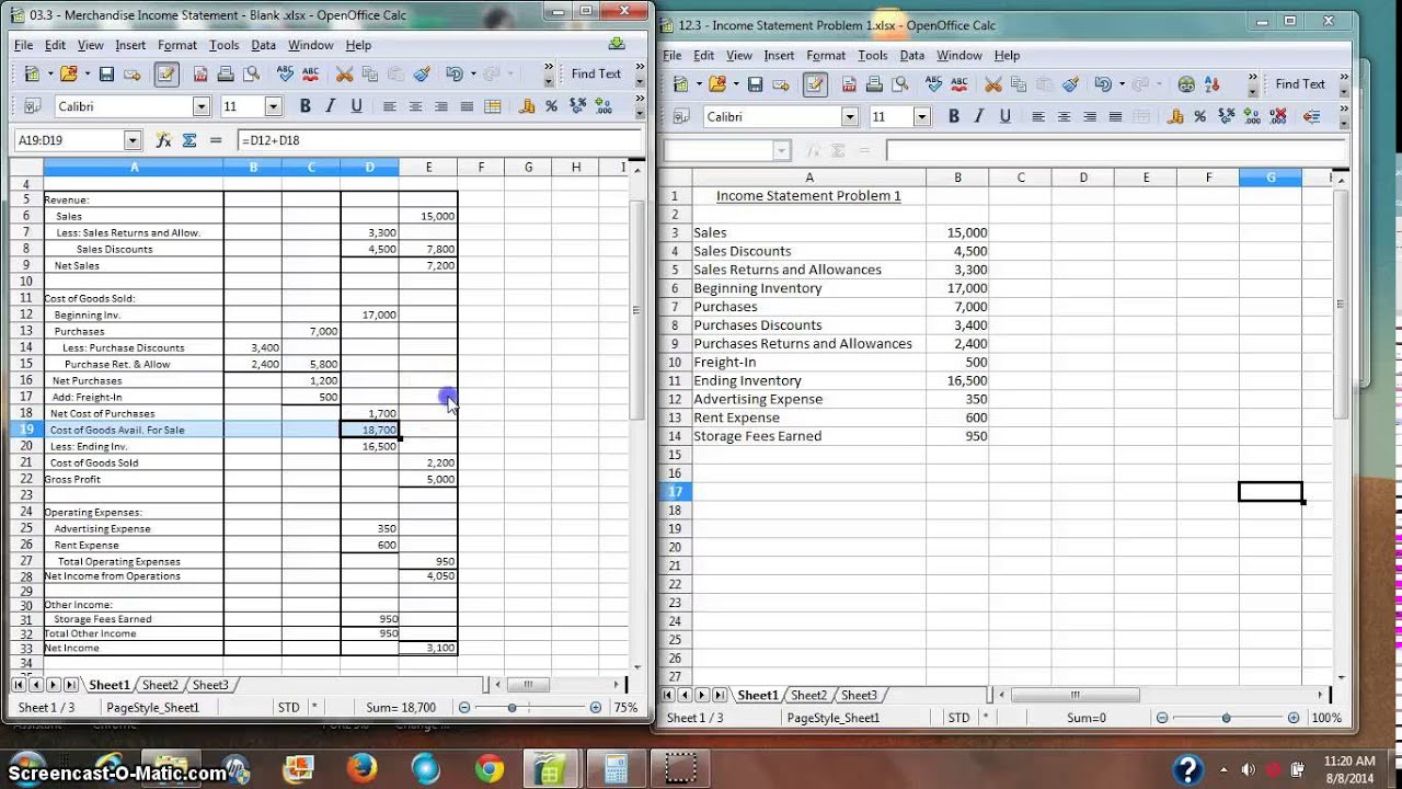 Merchandise Inventory Income Statement Part II - YouTube