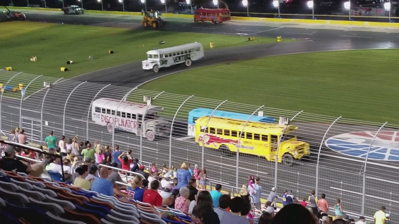 Bus Racing at Charlotte Motor Speedway - YouTube