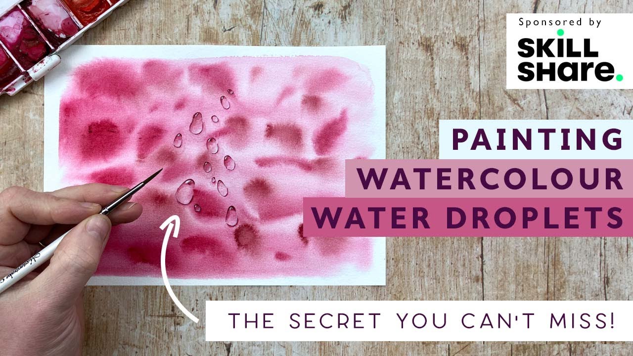 Painting Watercolour Water Droplets - The Secret You Can't Miss! - YouTube