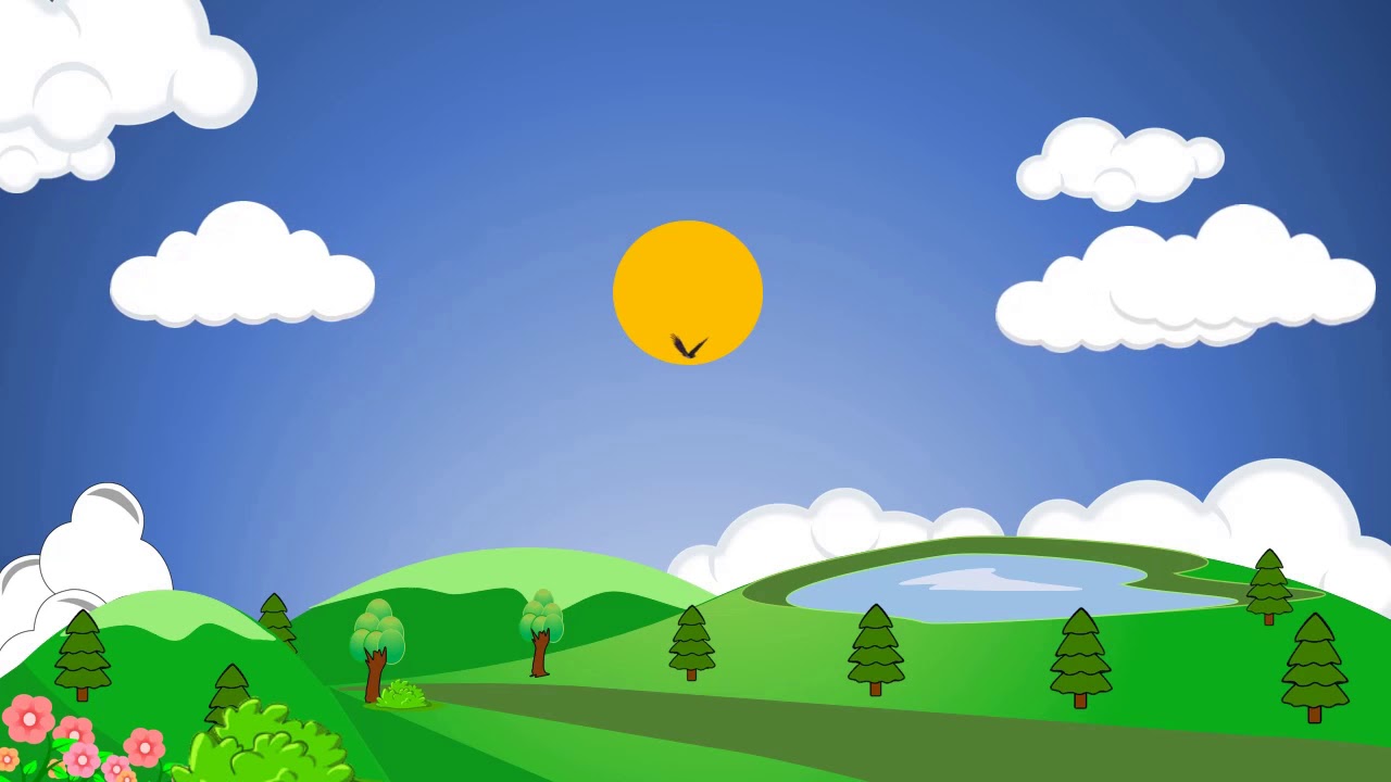 Background Animasi Pemandangan Alam, Awan bergerak - YouTube