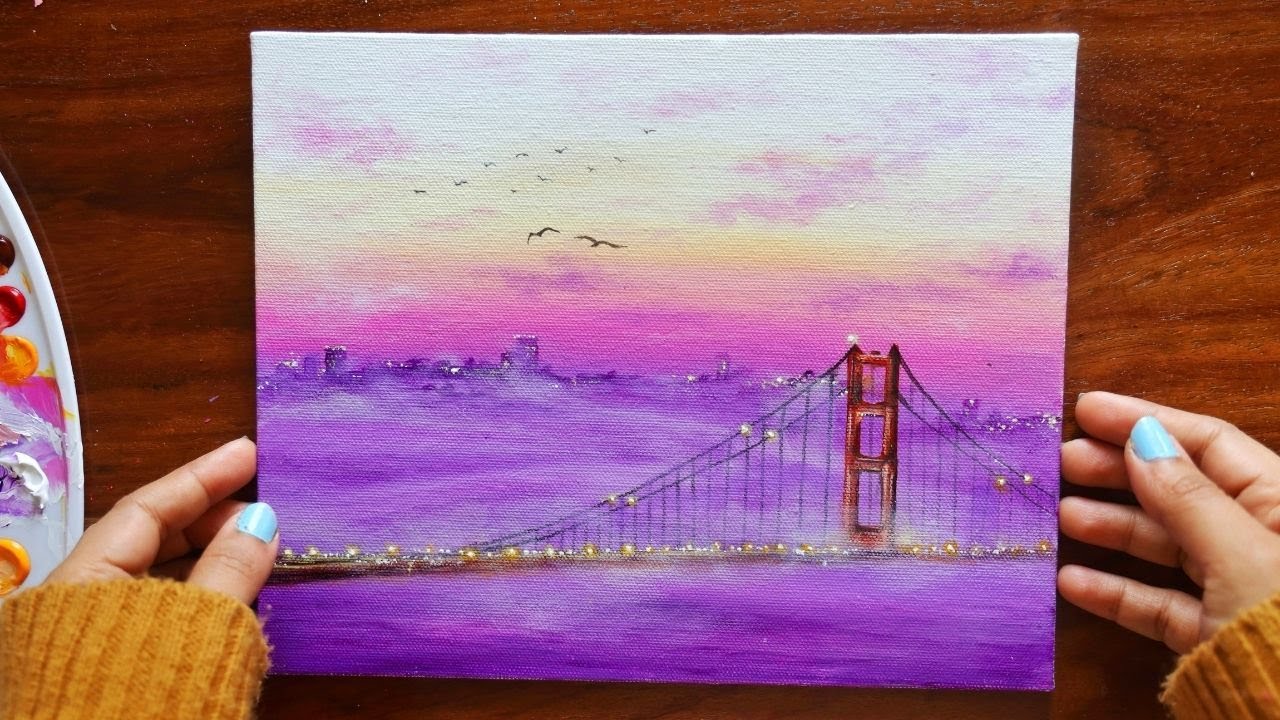 Step by Step Bridge and City Scene Painting for Beginners💫🎨 - YouTube