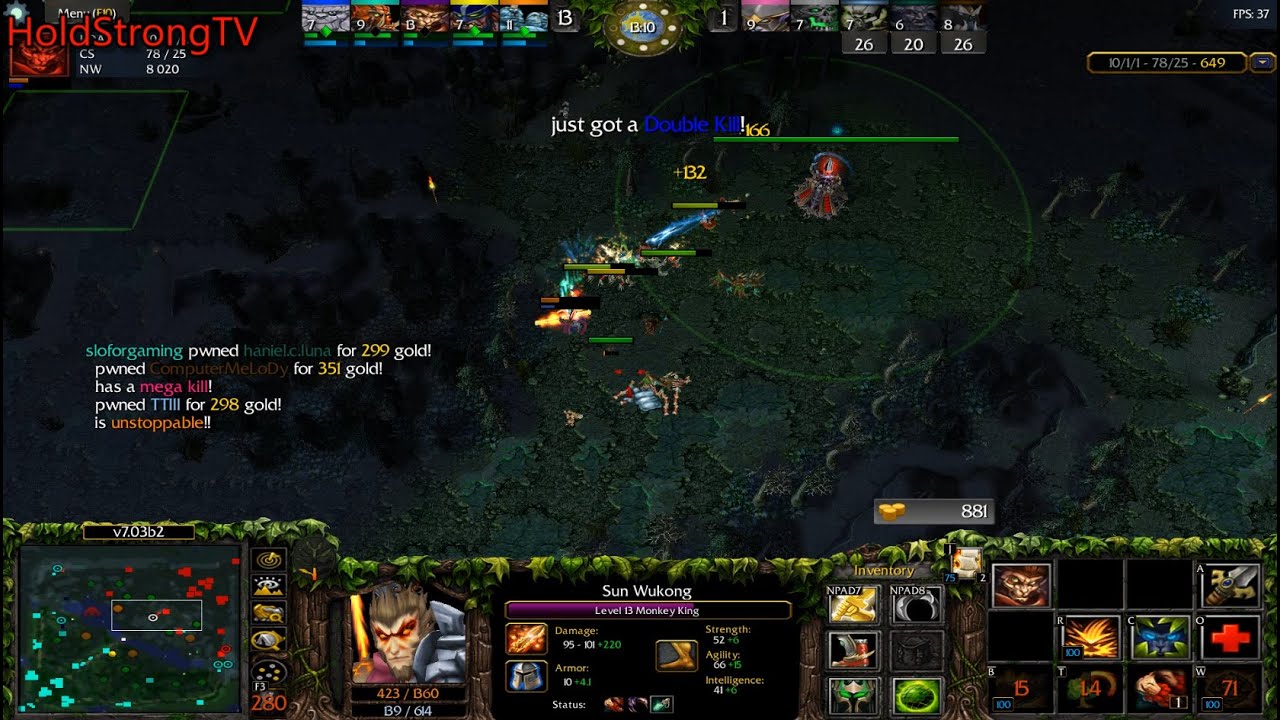 DOTA 1 Sun Wukung Monkey King First Item RADIANCE (OUTPLAYED ENEMY ...