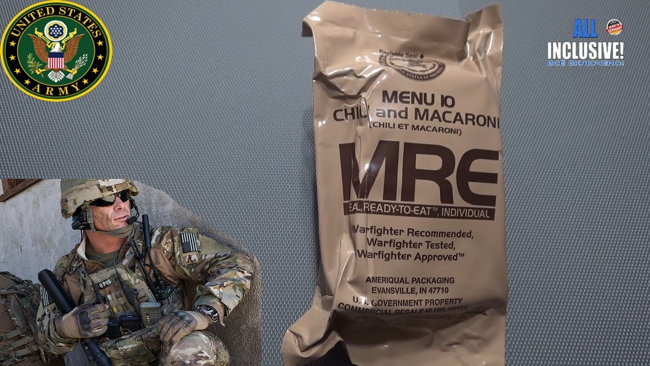 ИРП Армии США МЕНЮ 10 MRE MENU 10 CHILI AND MACARONI - YouTube