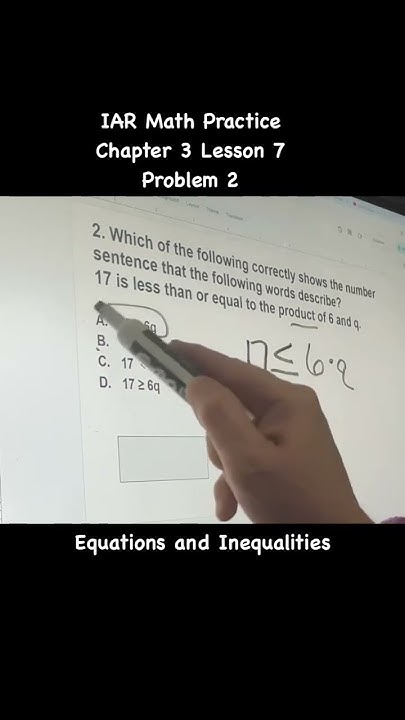 IAR Math Practice Chapter 3 Lesson 7 Problem 2. Expressions and ...