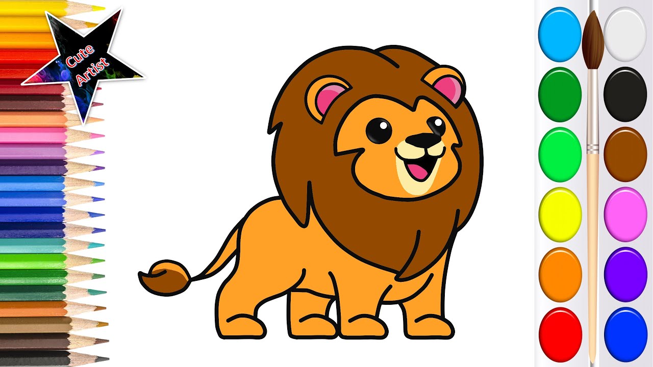 Draw Cute lion Step by Step | How to Draw Easy Cute Lion | Cute Artist ...