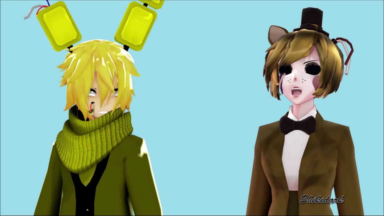 [MMD French] Springtrap and Golden Freddy scream (+DL Motion) - YouTube